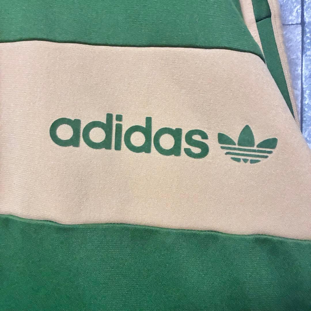00s adidas アディダス トラックジャケット ジャージ 緑ベージュ M