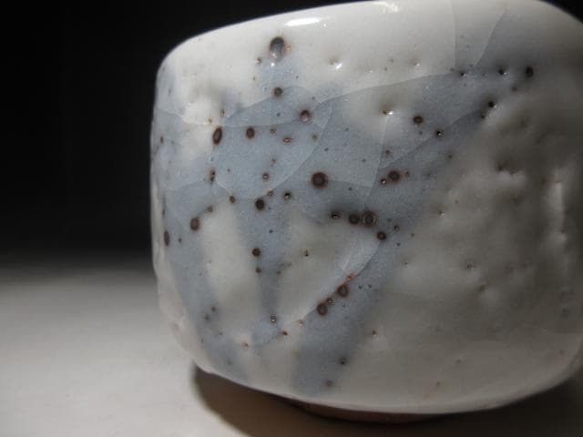 人間国宝 荒川豊蔵 菖蒲絵 志野茶碗／共箱 共布 仕覆／絵志野