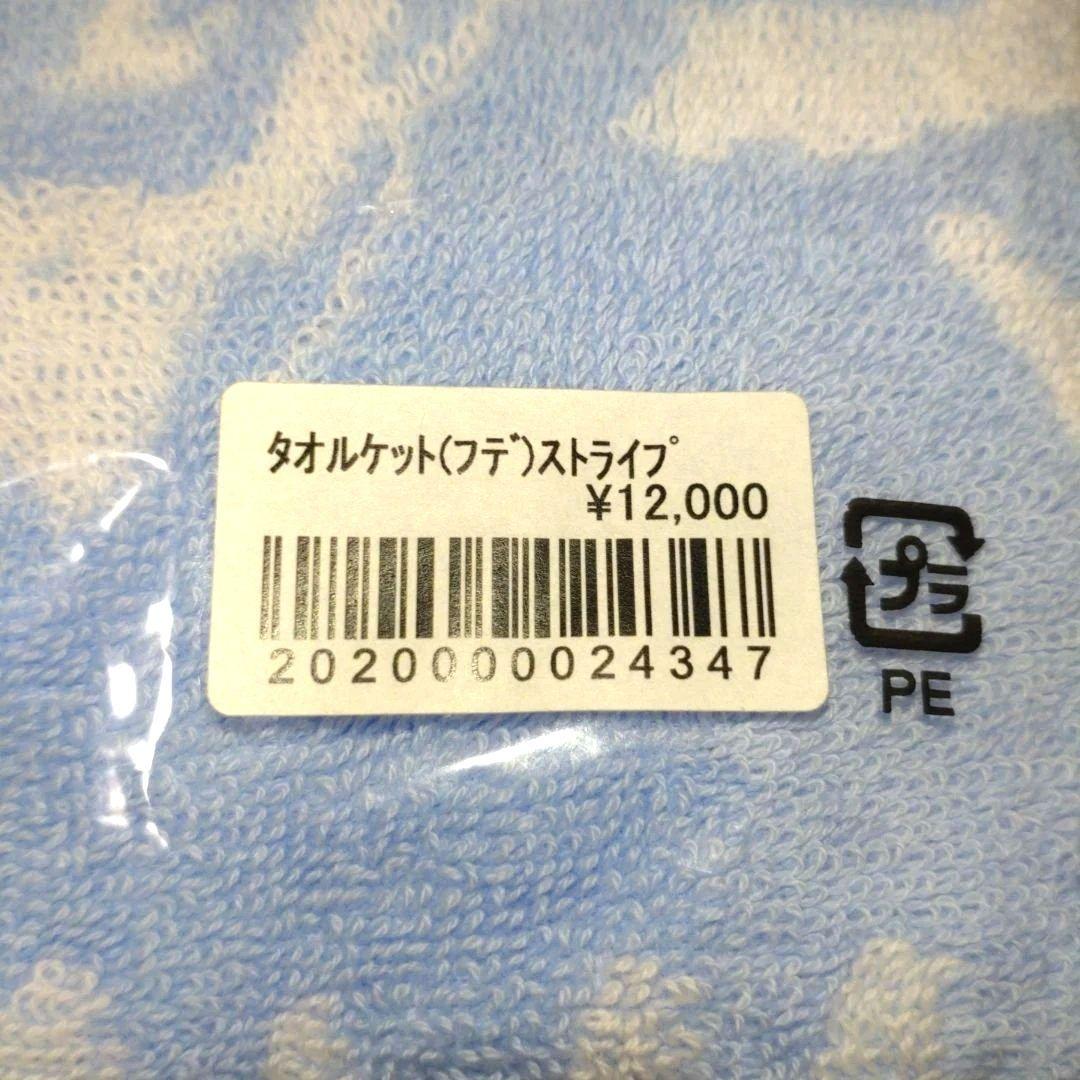 E.YAZAWA 矢沢永吉 フデロゴ ストライプ タオルケット 水色 新品
