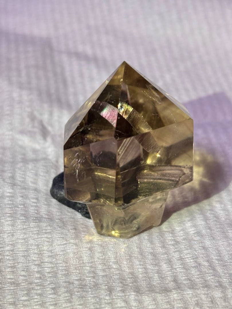 【超希少】天然シトリン 多重ファントム 非加熱 セプタークォーツ ポイント