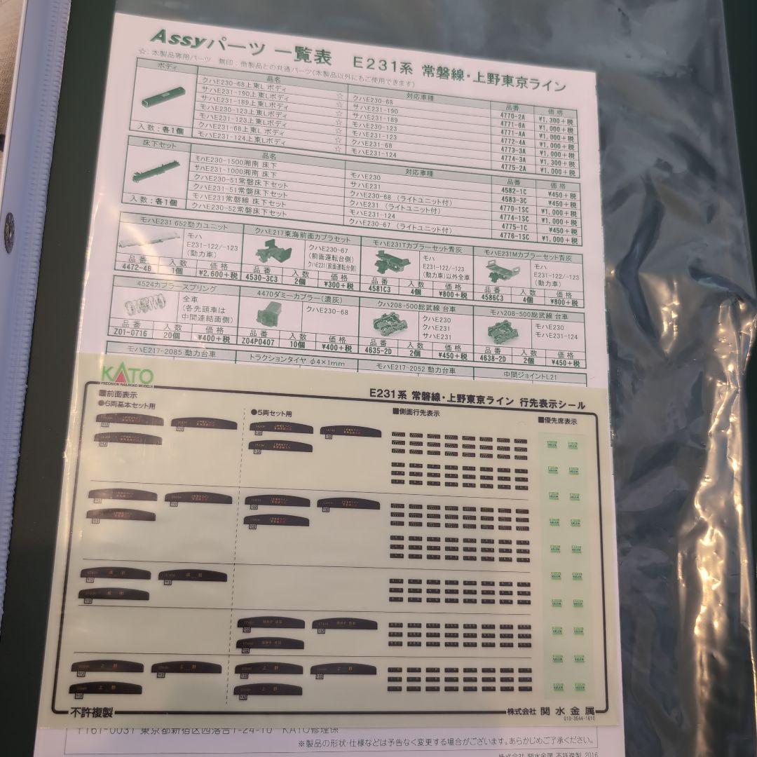 KATO E231系常磐線・上野東京ライン 基本10両セット