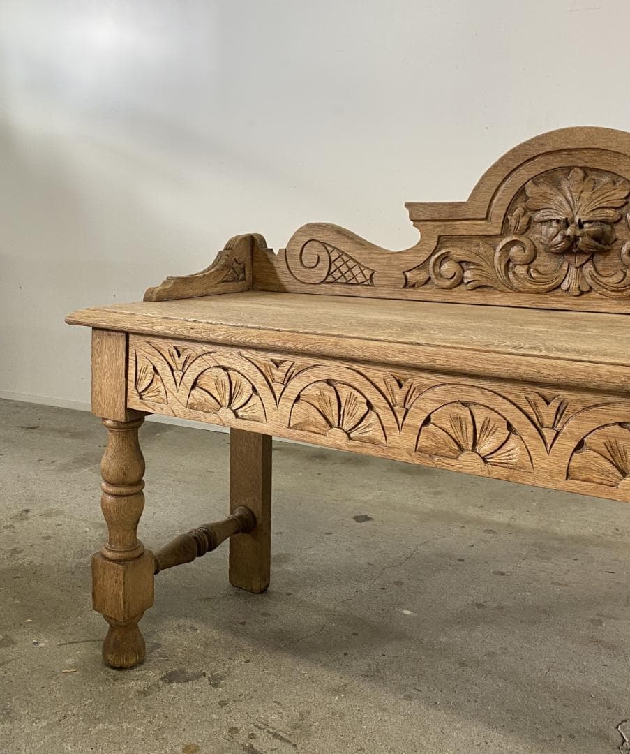 フランス アンティーク Carved Oak Hall Table テーブル