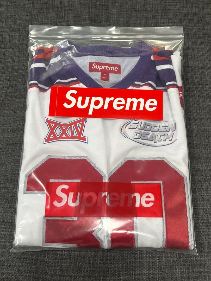 M 白 Supreme Sudden Death Football Jersey