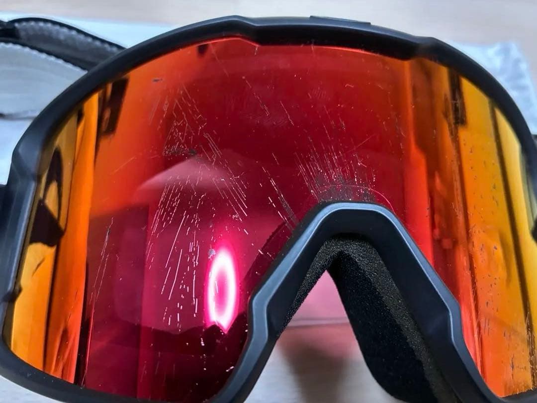 Oakley ラインマイナー　M スキーゴーグル レッド クリアレンズ付き