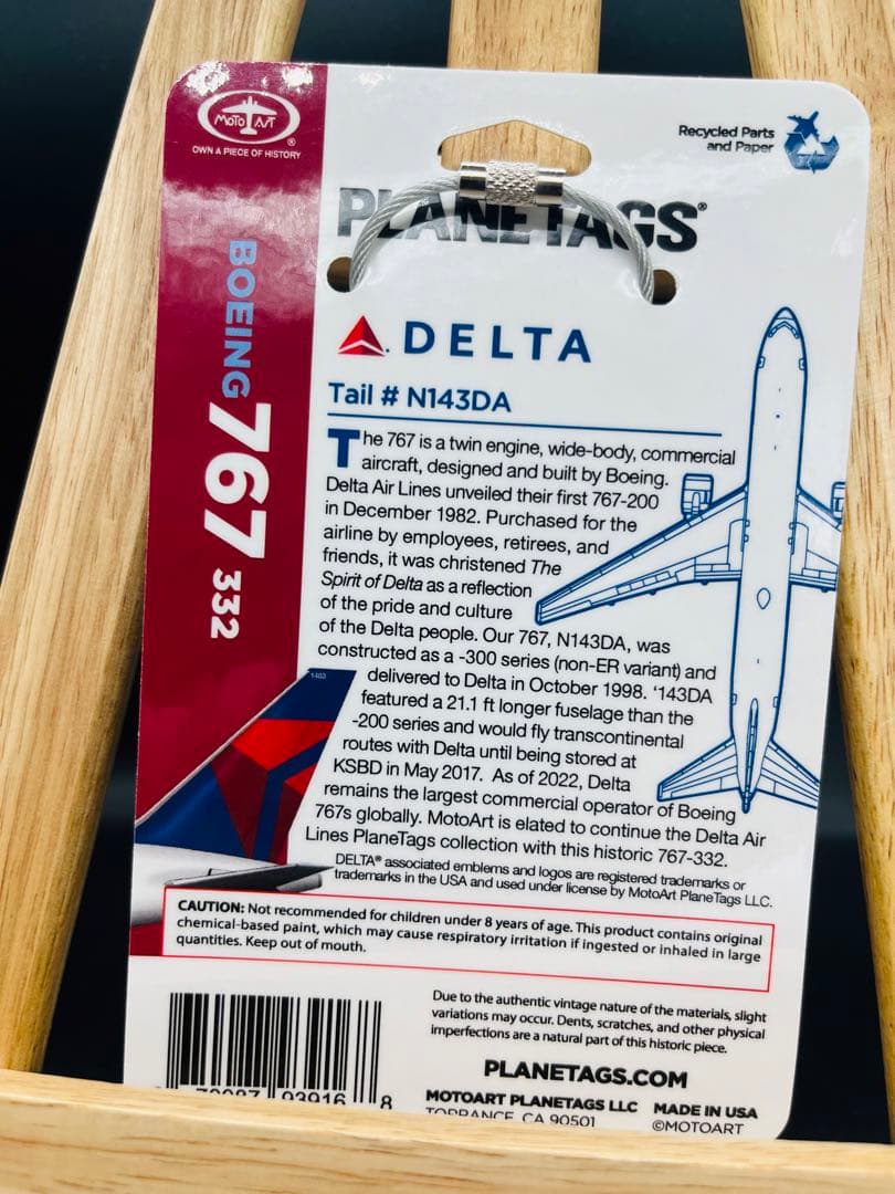 PLANETAGS B767 DELTA Blue 機体再生キーホルダー