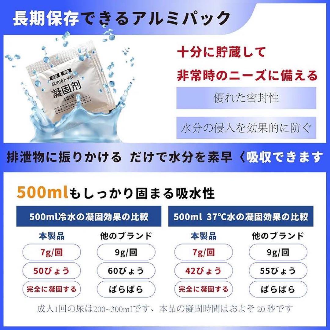 非常用 トイレ 50回 4個１５年保存 消臭 防災 グッズ 携帯 介護 凝固剤