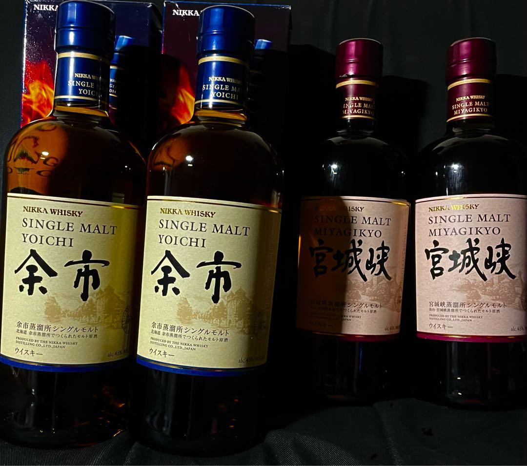 NIKKA シングルモルト余市・宮城峡 ウイスキー　4本セット