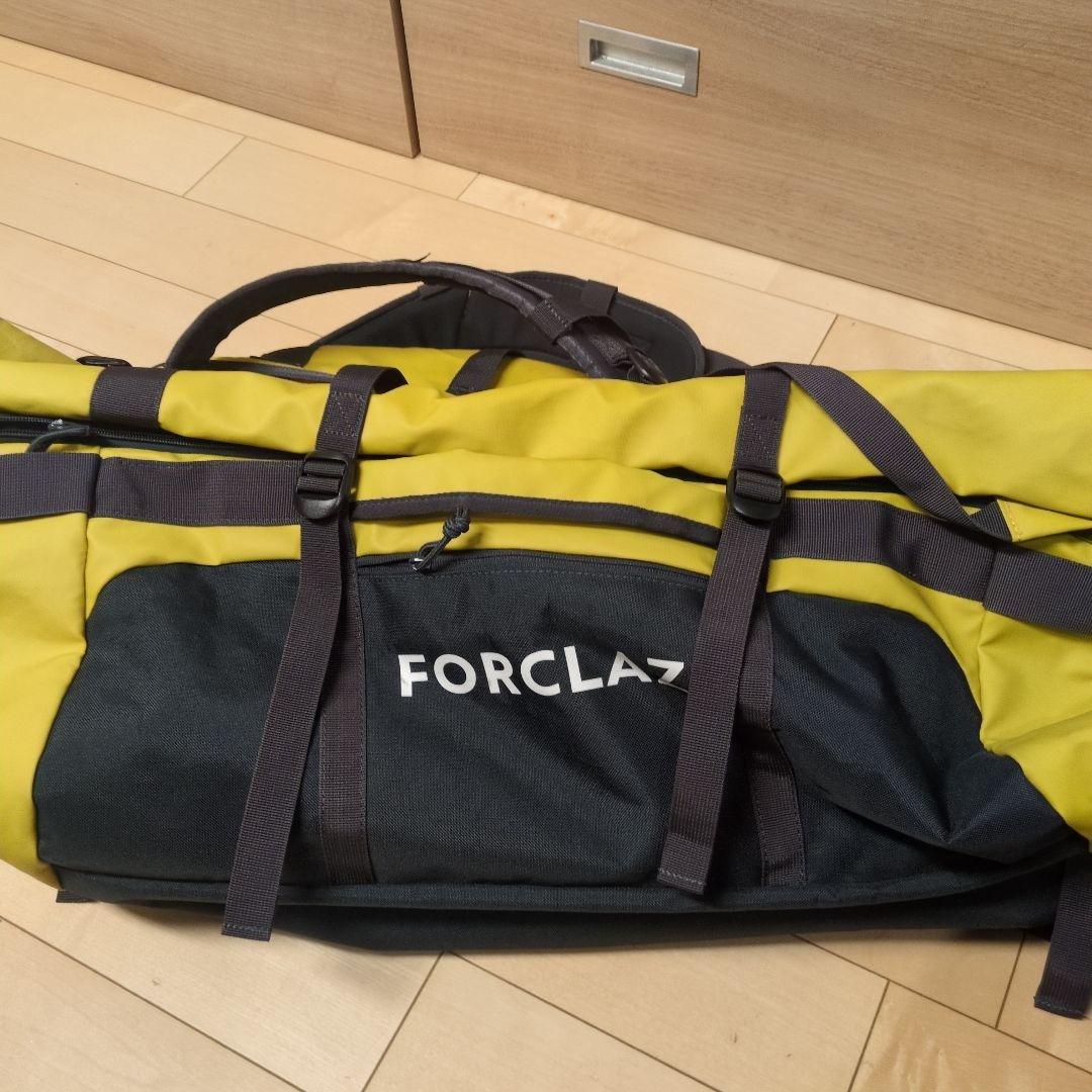 デカトロン FORCLAZ リュック ダッフルバッグ 80L-120L イエロー