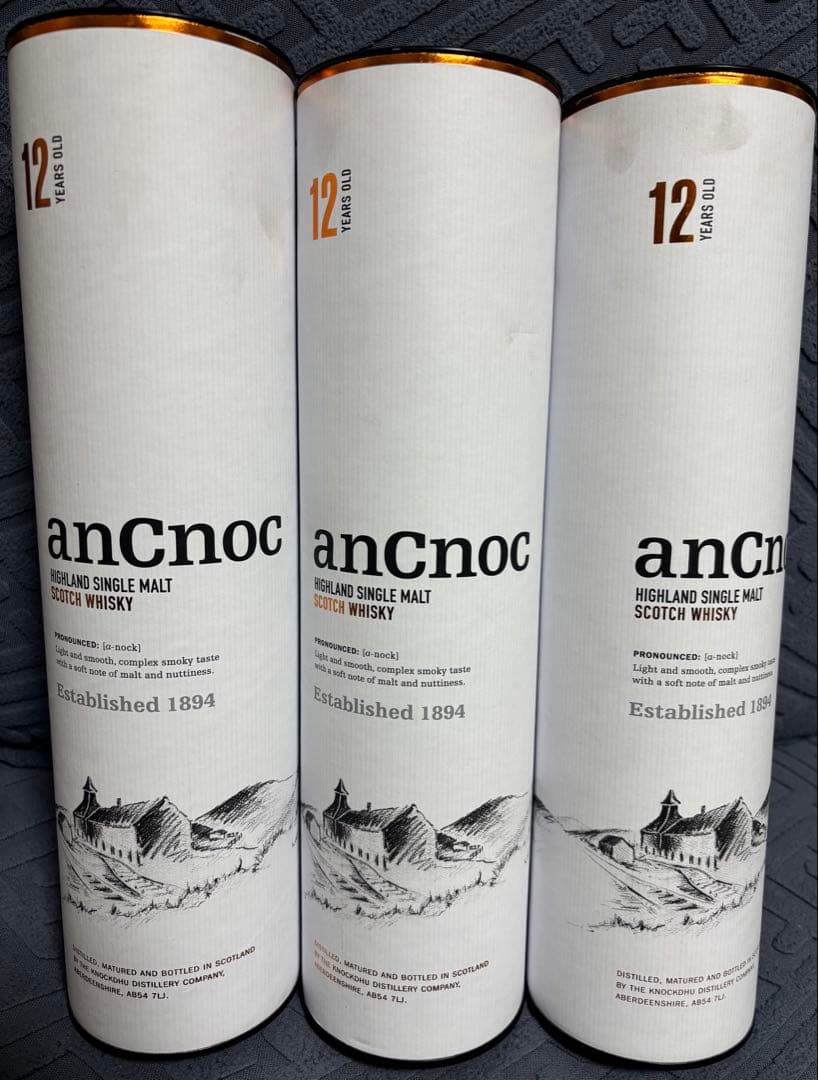 アンノック 12年 anCnocシングルモルト 40度 箱付 700ml 3本