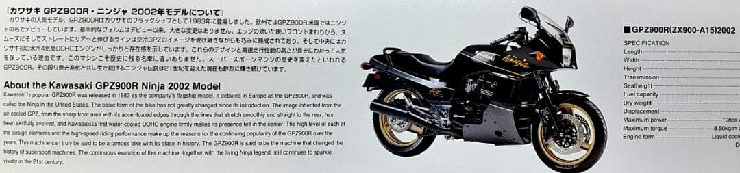【未組立品】プラモデル Kawasaki GPZ 900R ニンジャ 2002年