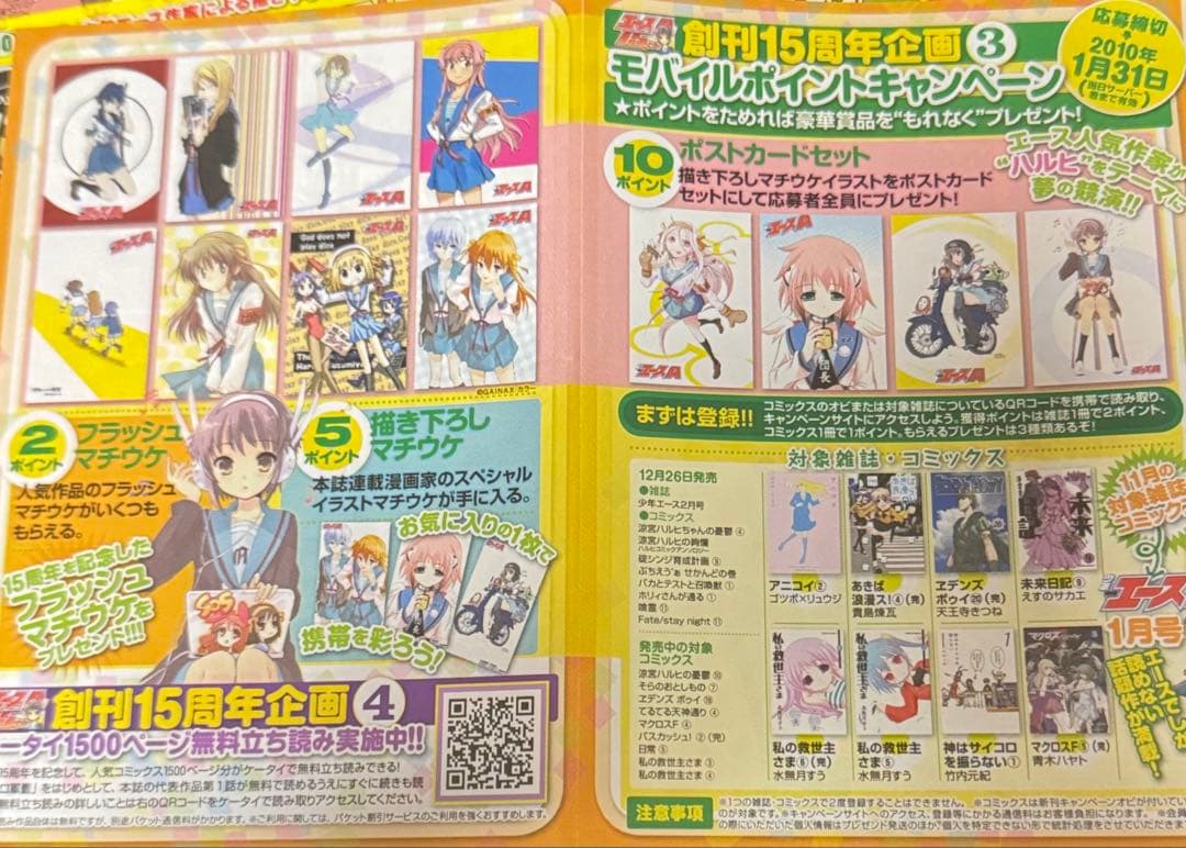 少年エース 創刊15周年企画 ポストカード エヴァンゲリオン アスカ&レイ