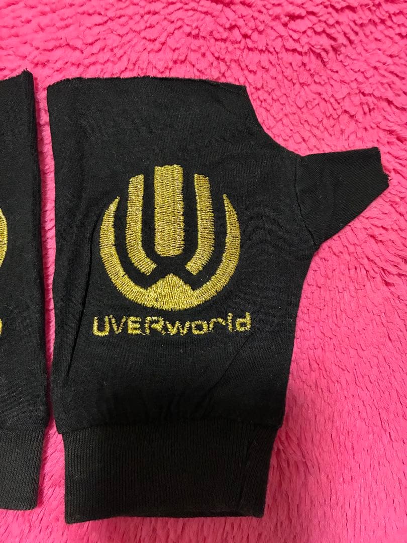 【美品】UVERworld グローブ 黒 金色刺繍