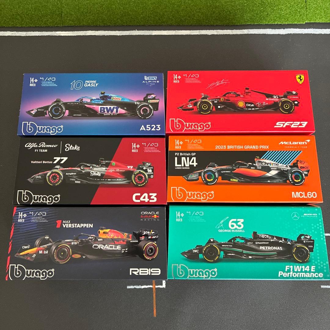 Burago 1/43 ミニカー F1 2023 6台セット ドライバーあり