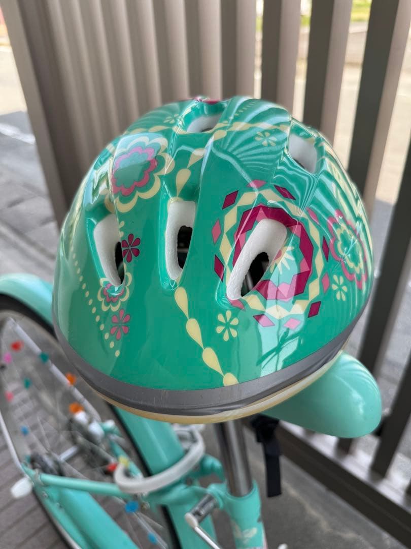 子供用自転車 グリーン エコパル　ヘルメット付き