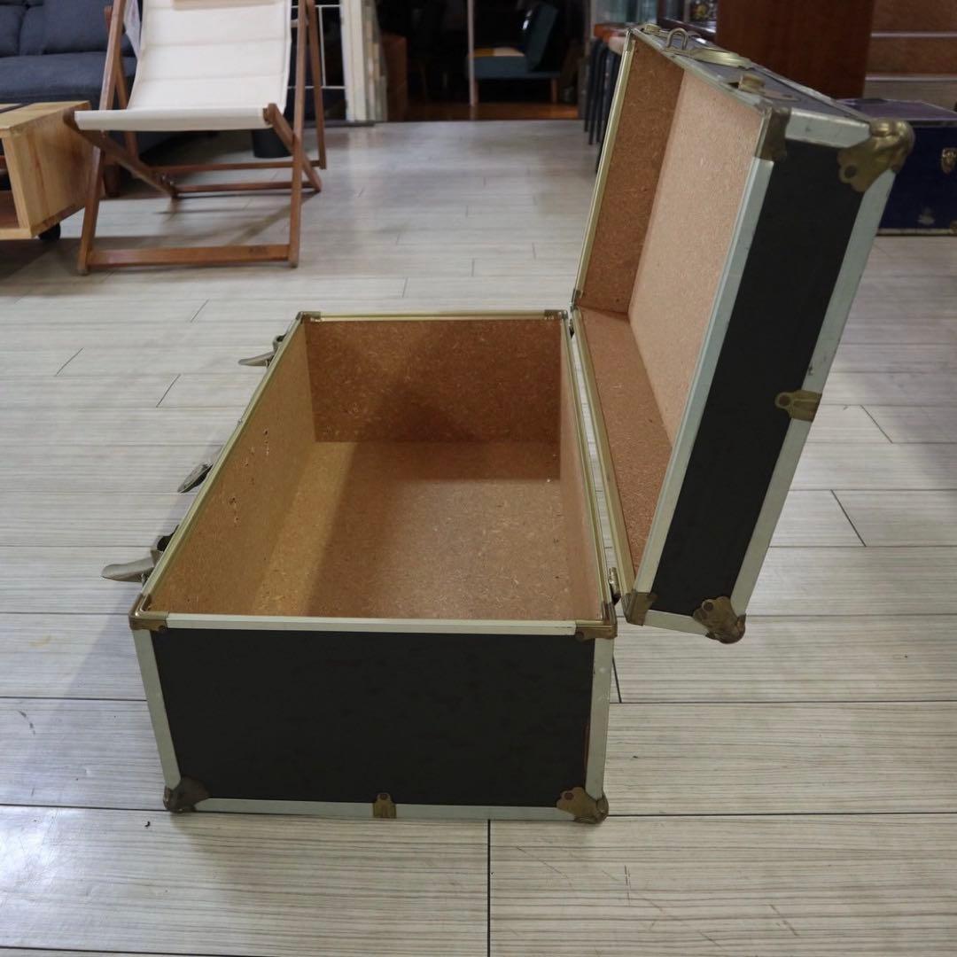 アメリカン　ヴィンテージ　家具　収納ボックス　トランク　ボックス　チャコールグレ