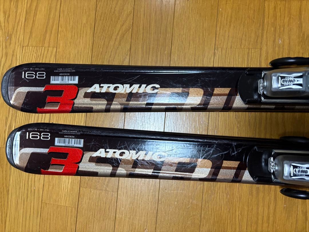 ATOMIC Sシリーズ3 スキーセット 168cm、26.0〜26.5