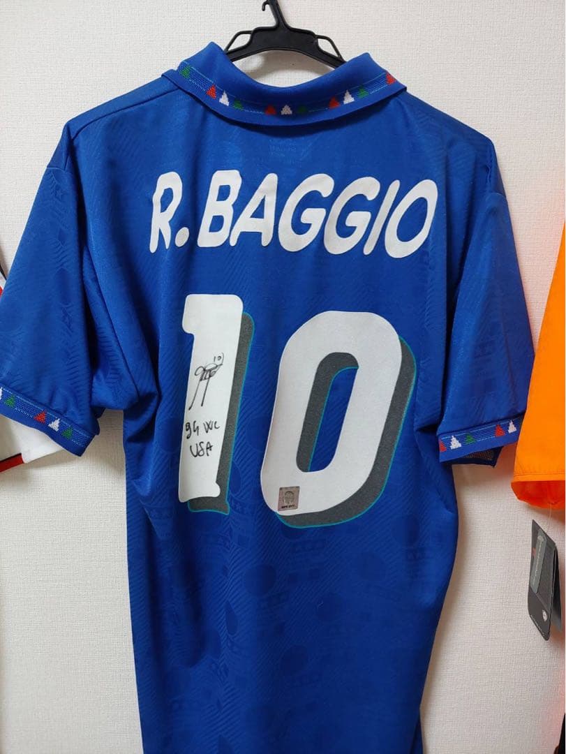 『希少　正規品』R. Baggio 10番サッカーシャツ 認証シール付直筆サイン