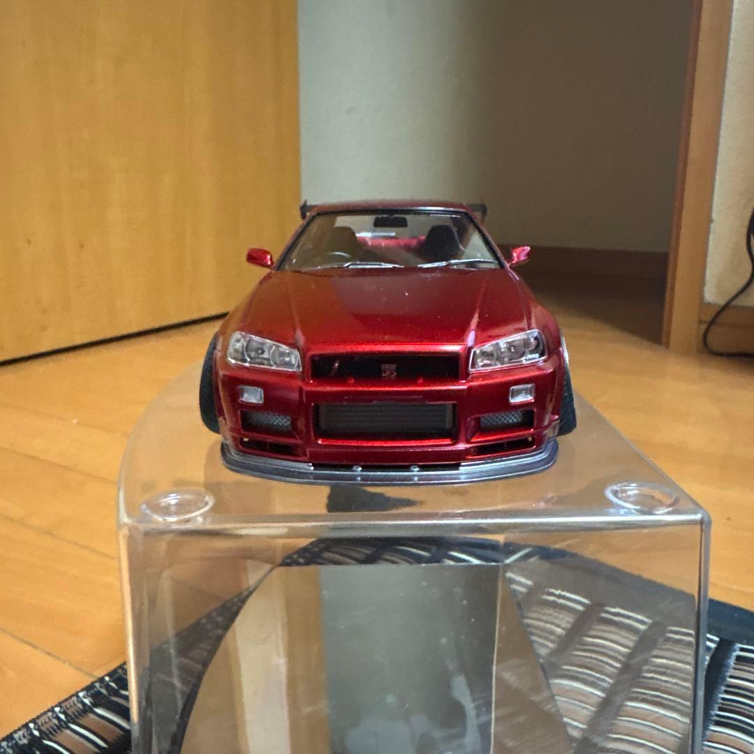 タミヤ 1/24 スカイライン GT-R R34 キャンディレッド塗装 完成品