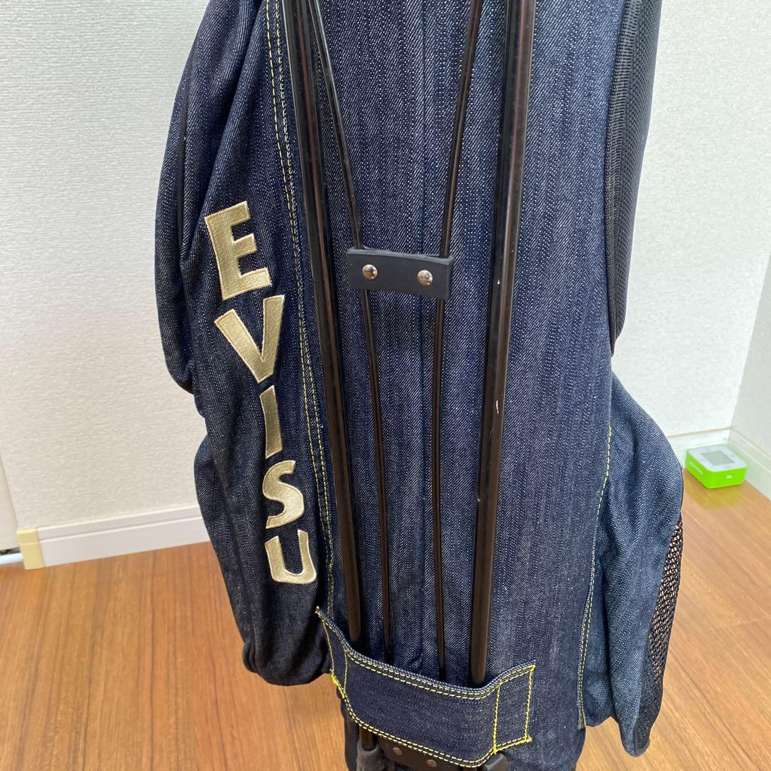 エヴィス　デニム キャディバッグ スタンド機能　グローブ等おまけ付　EVISU