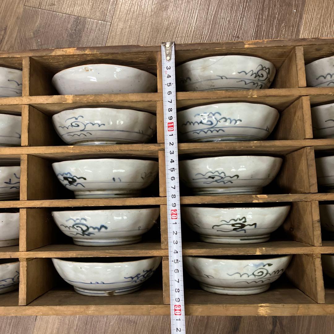 3F 明治時代物 骨董品 小皿 20客セット 木箱入り蔵出し アンティーク 染付
