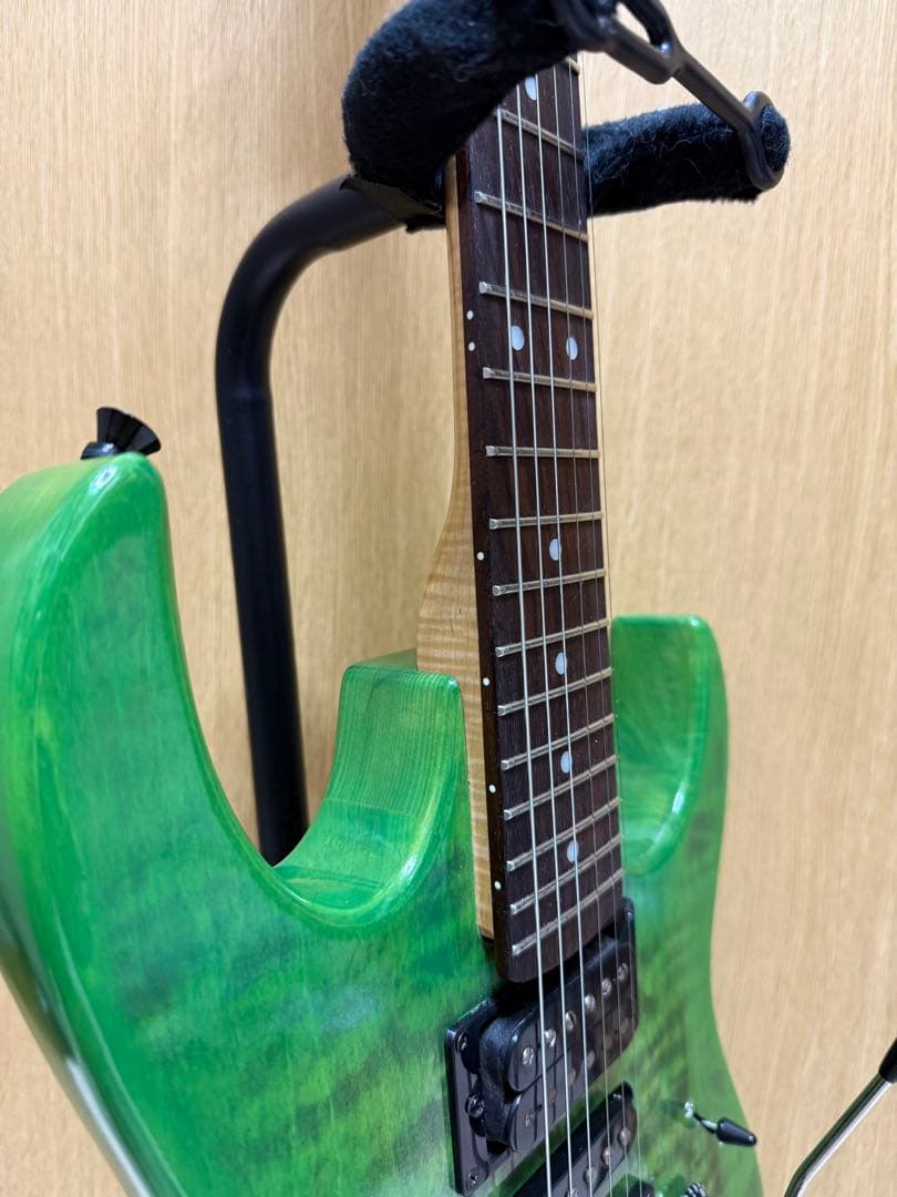 【メンテ済】MODエレキギター ブラスブロックストラトタイプ虎杢Ibanez