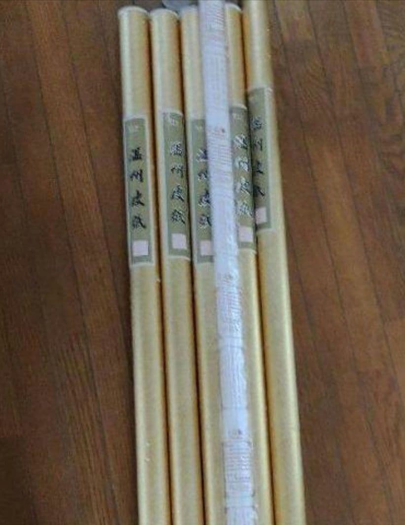 書道水墨画用精品　旧蔵1980年代北京栄宝斎販売した古紙超大型温州皮紙5本セット