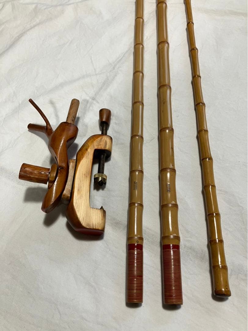 へら釣り用竿掛け　竿吉作➕針外し➕天然木万力　美品