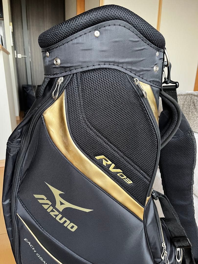 専用　ミズノ　MIZUNO RV03 キャディバッグ　軽量　メンズ 黒×ゴールド
