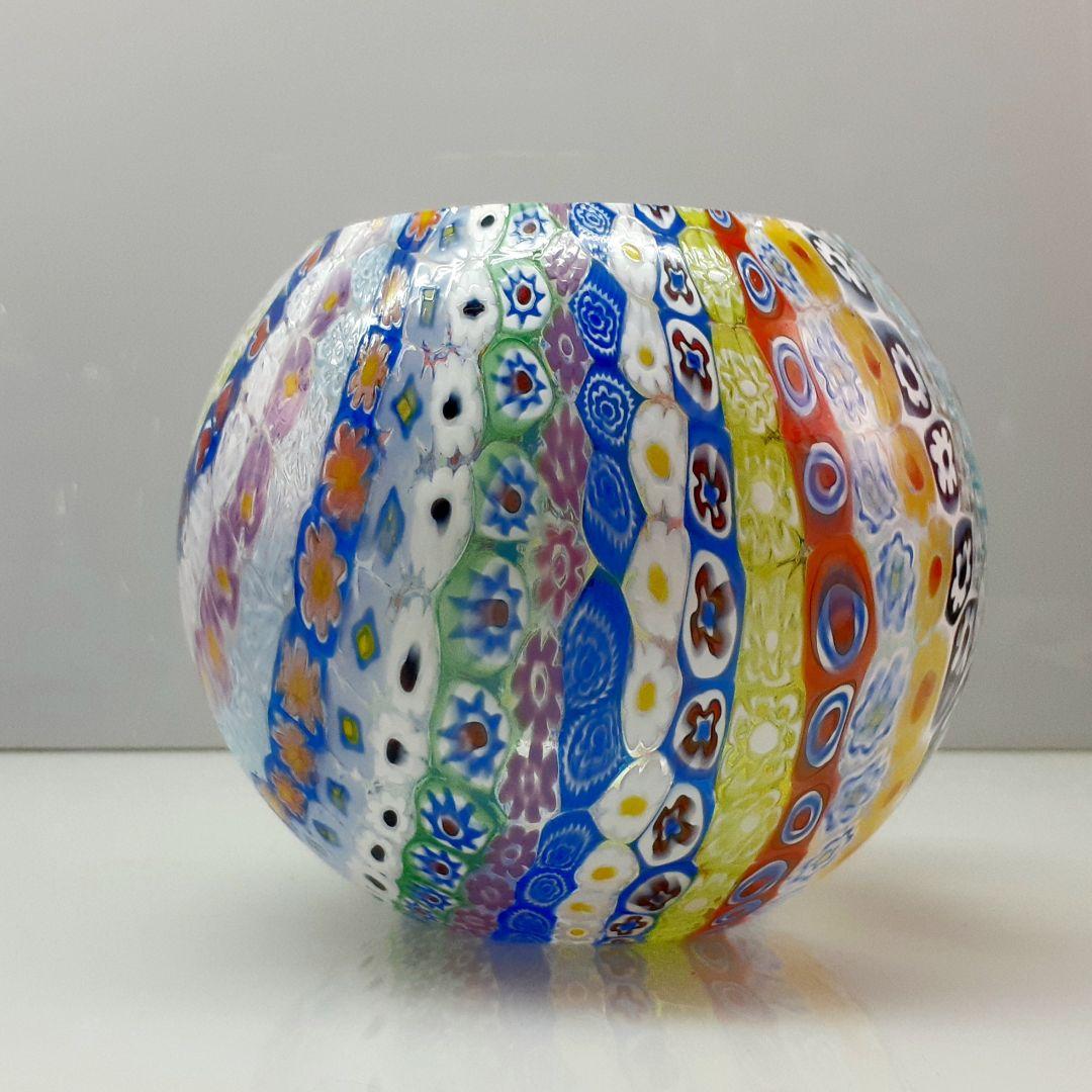MURANO GLASS ミルフィオリ ボール 花器 花瓶