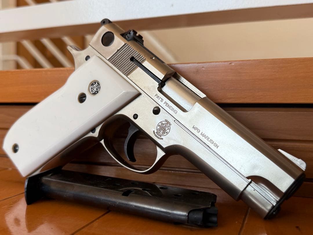 マルシン S&W M39 M39-2 シルバー ホワイトグリップ モデルガン