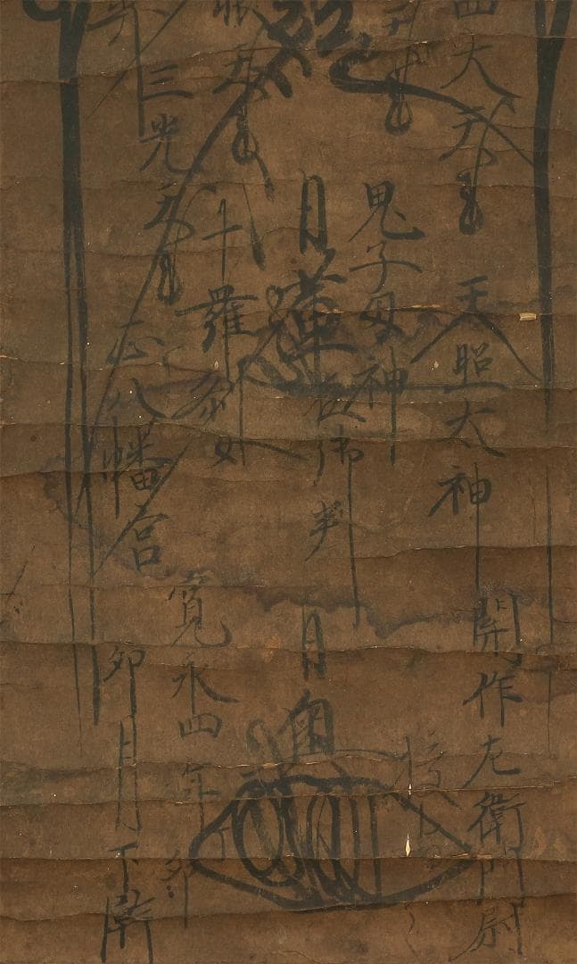 日奥 寛永四年(1627) 日蓮曼荼羅 髭曼荼羅 御本尊 掛軸 肉筆 書 紙本