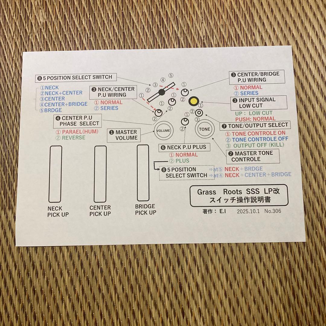 ☆値下☆美品珍品　モディファイして新機能満載　GrassRoots SSS LP