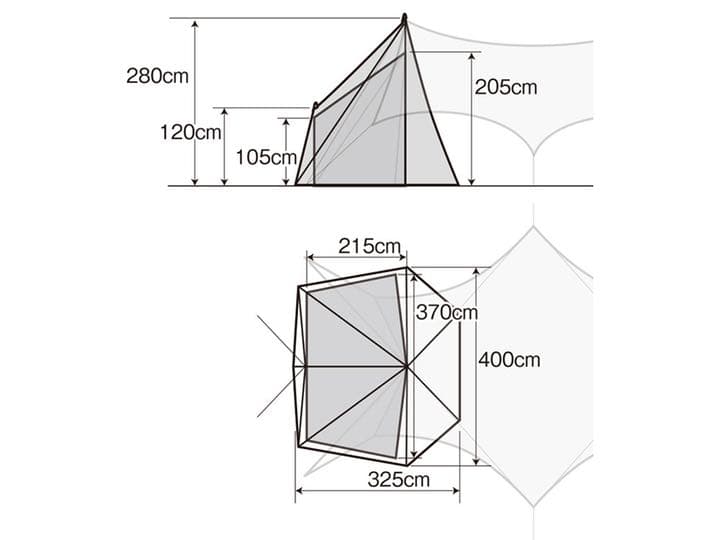 タープ エクステンション テント4 アイボリー FES-432