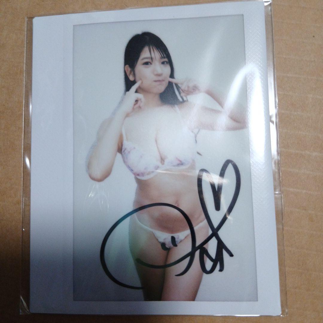 藤乃あおい　チェキ　水着 サイン入りポラロイド写真