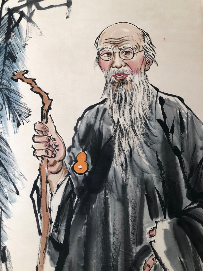徐悲鴻 人物画 掛け軸 四尺 手描き 中国美術 絵画 書画 人物図 水墨画