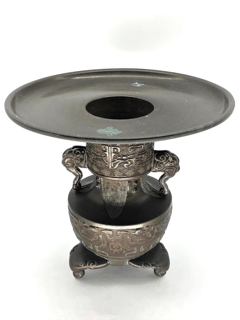 【 薄端 骨董品 】　中国古代青銅器文　旧家初出し　　　　M0923A