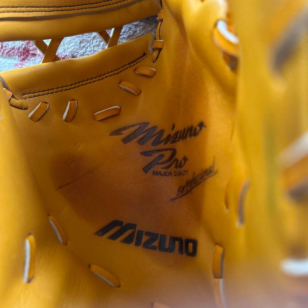 Mizuno Pro 硬式グローブ イエロー 楽天イーグルス山崎武志選手グラブ