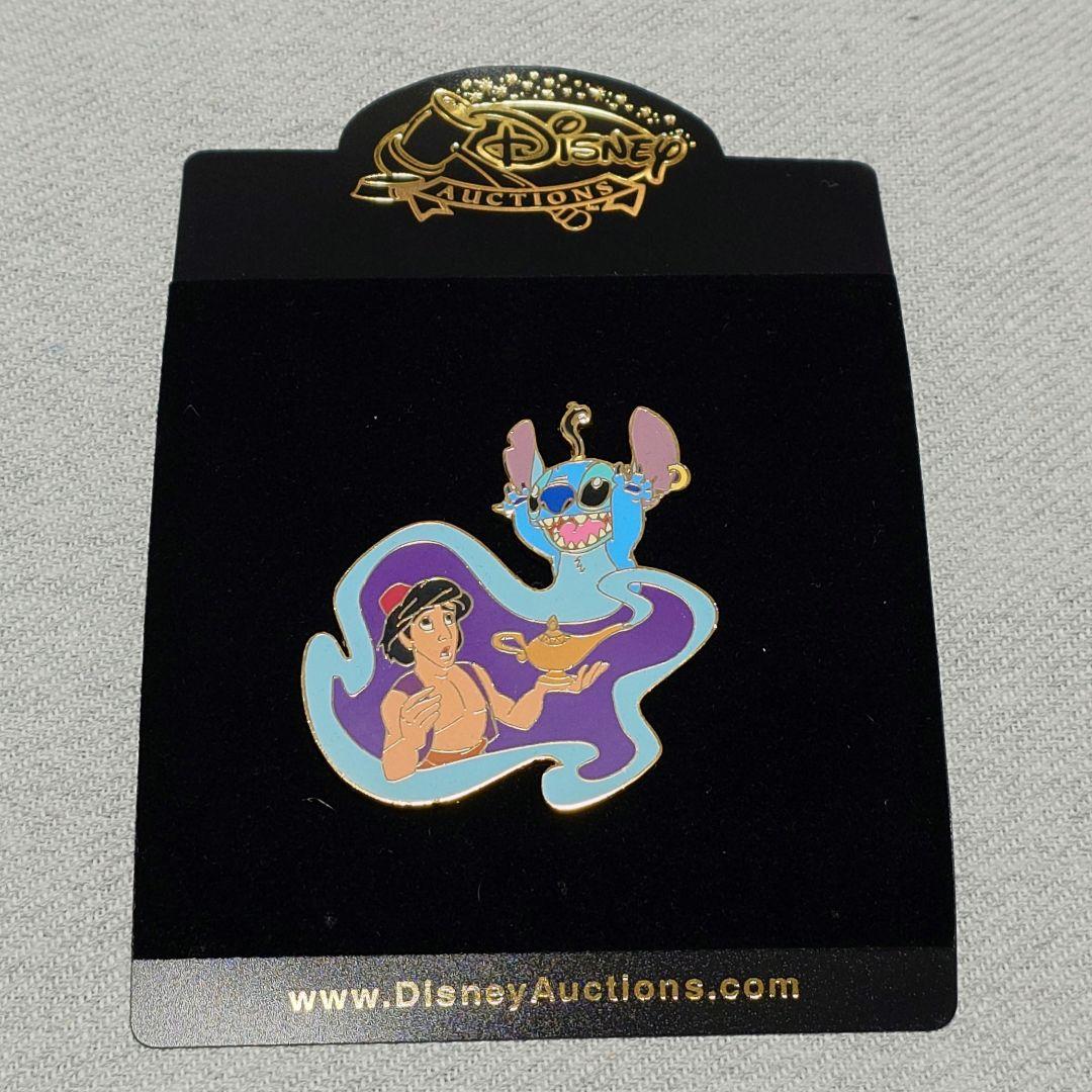 【レア】DisneyAuctions スティッチ アラジン柄　ピンバッジ