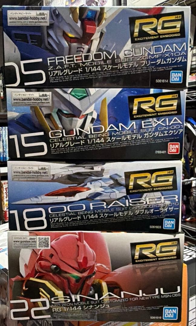 RG ガンプラ　エクシア　ダブルオーライザー　ストライク　シナンジュ　新品