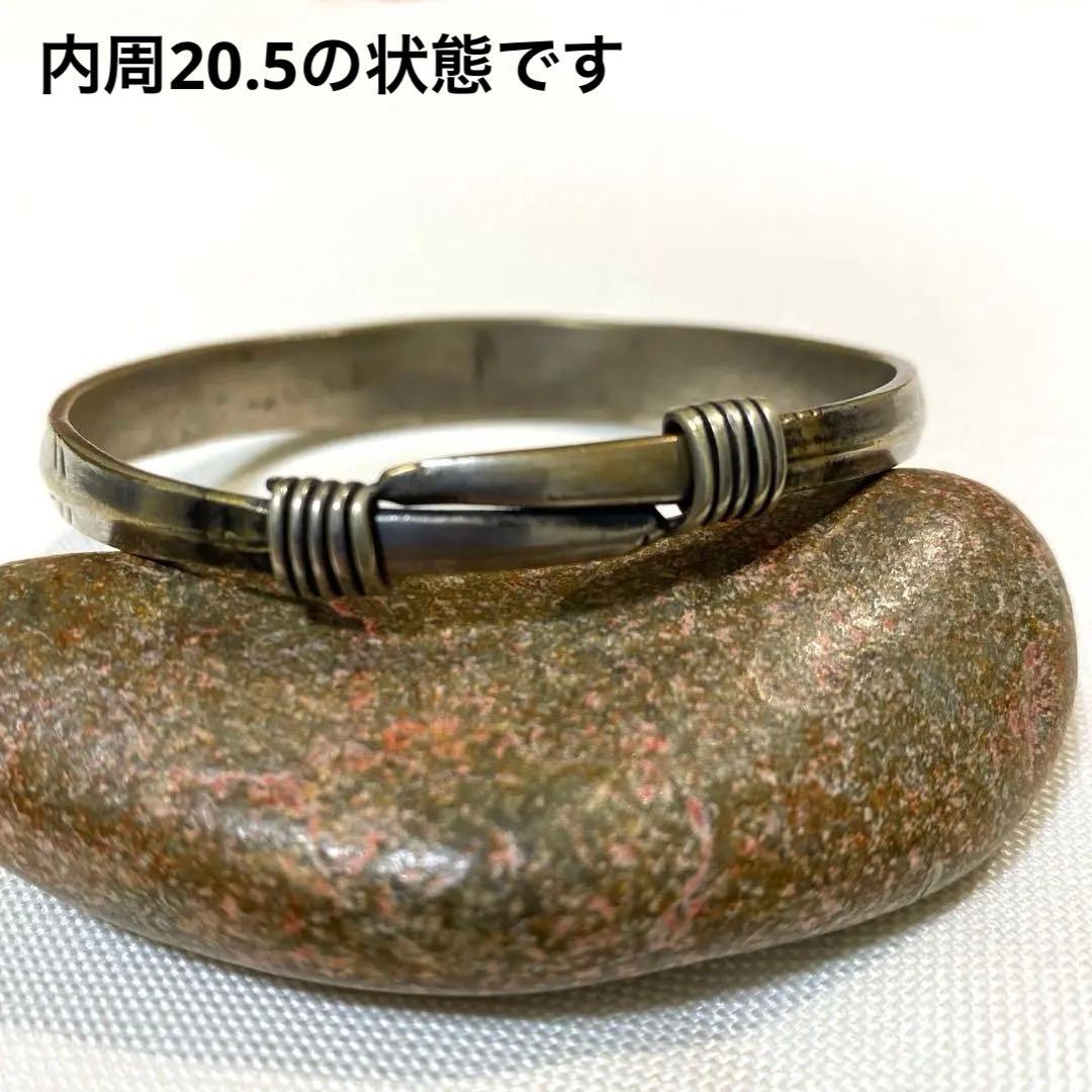 Old tribal silver 純銀 花鳥カービングバングル苗族 伝統工芸品