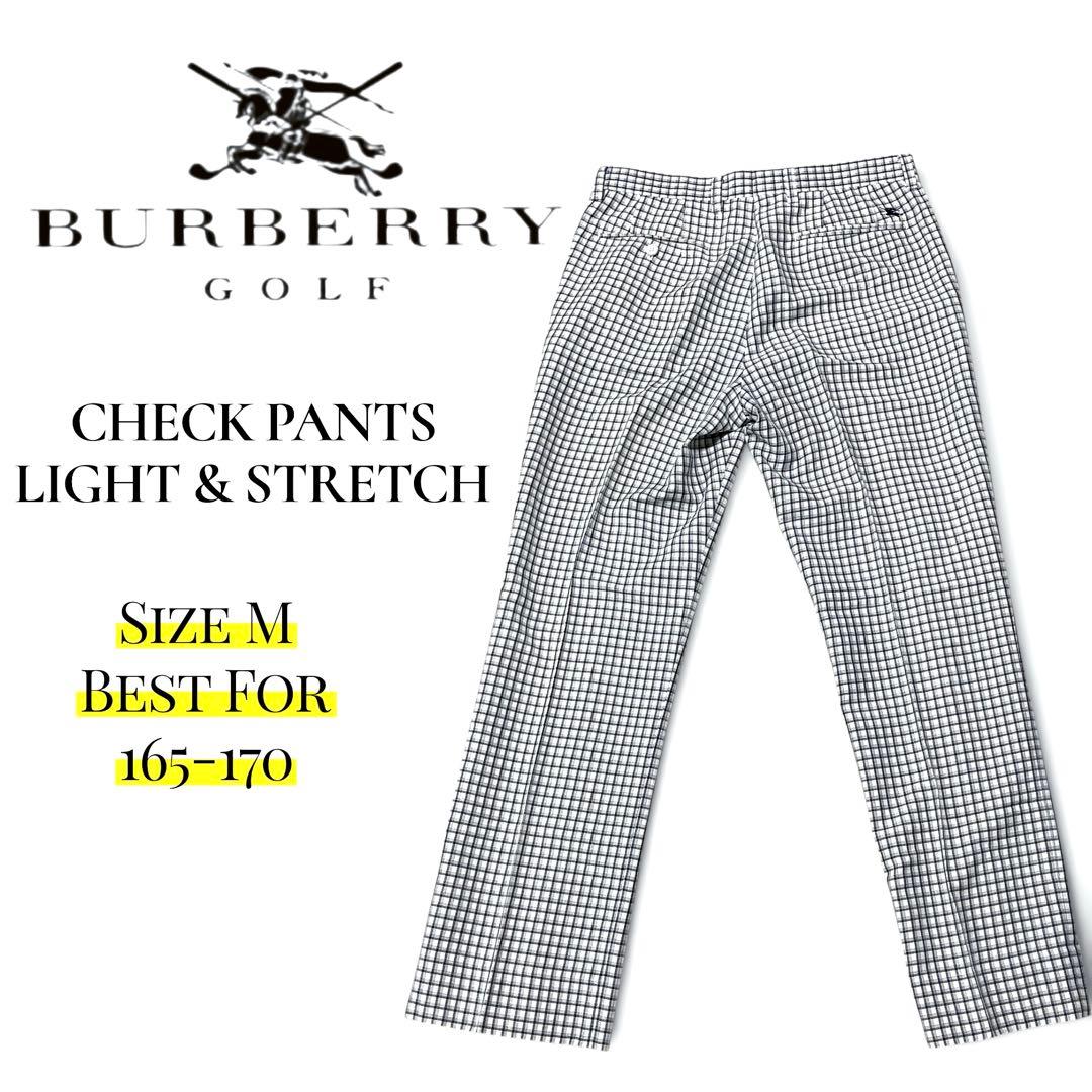 美品　ゴルフ　パンツ　BURBERRY チェック柄　ストレッチ スラックス 春夏
