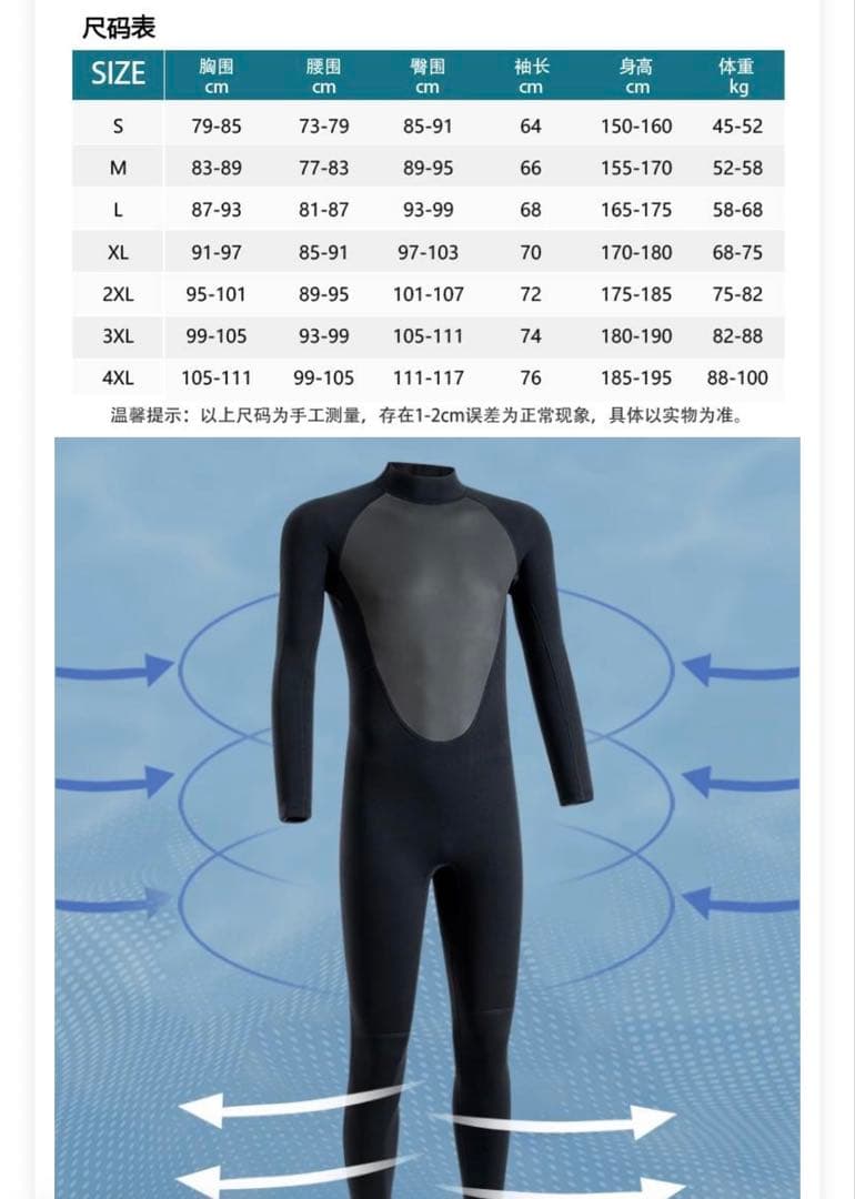5MM ブラック フルスーツ ウェットスーツ