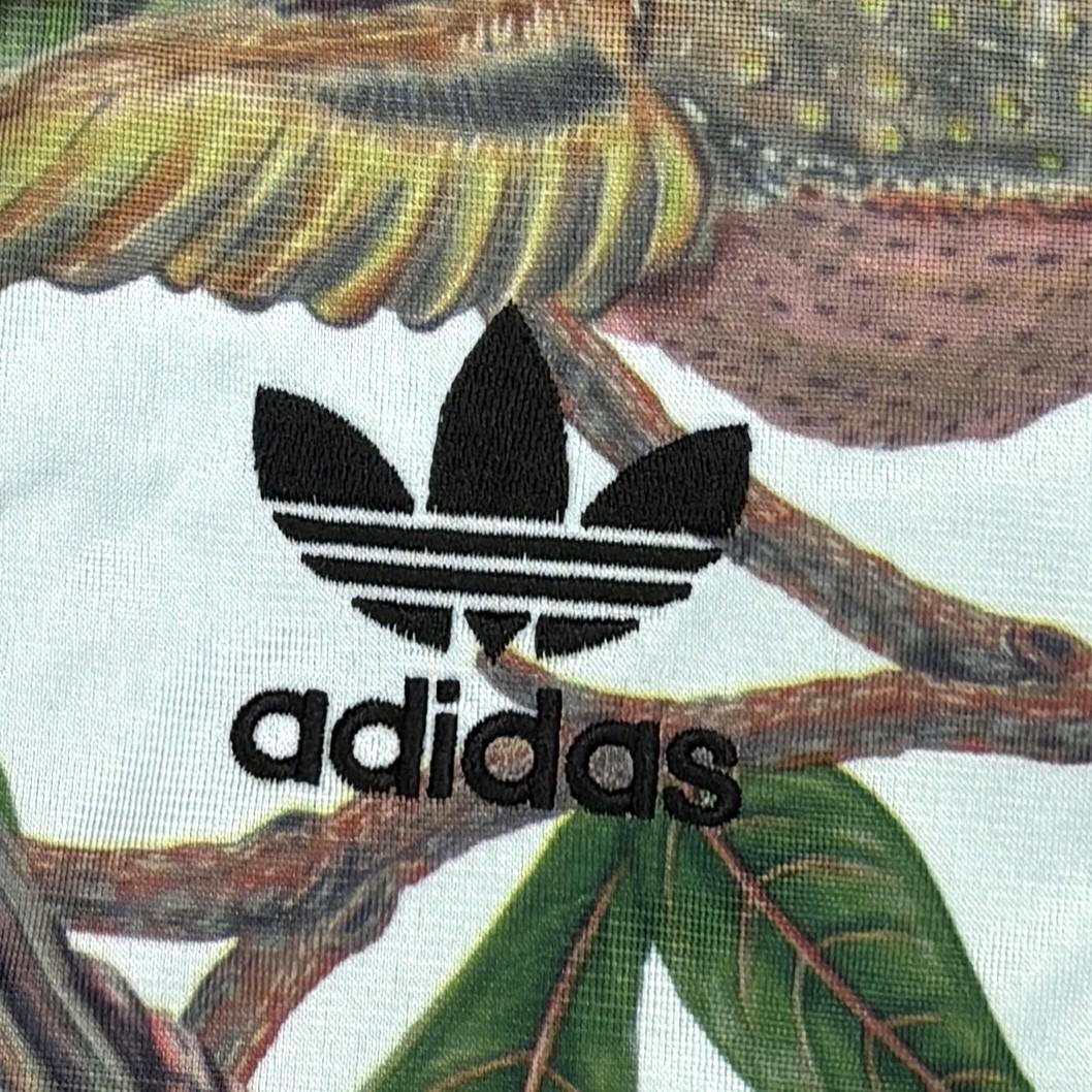 【希少】adidas FARM　花鳥柄セットアップ　M　刺繍ロゴ バックプリント