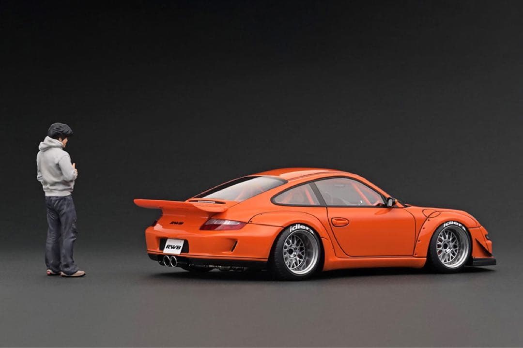 ミニカー 1/18 RWB 997 GT3 Orange With Mr.Nakai