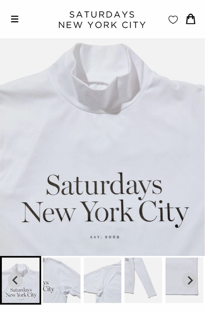 新品 Saturdays NYC ゴルフ モックネック シャツ M サタデイズ