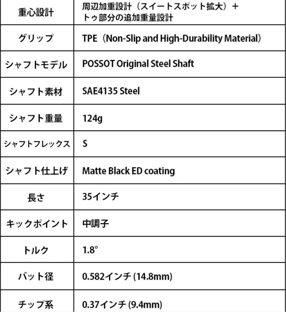 POSSOT 高スピンウェッジ 52度 56度 60度