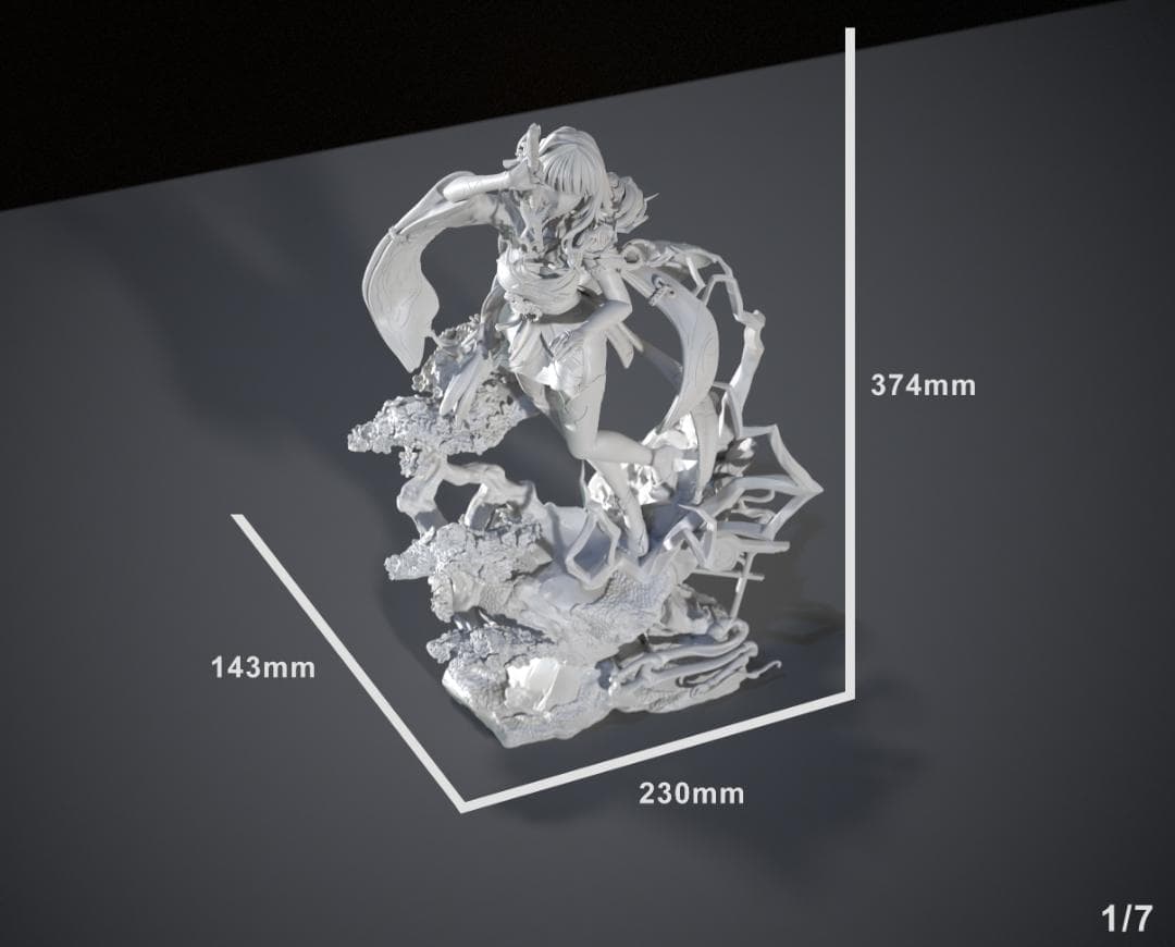 原神 雷電将軍 1/7 未塗装未組立 フィギュア ガレージキット 美少女