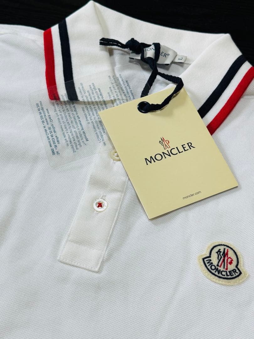 ★新品MONCLER モンクレール 半袖 ポロシャツ ホワイト L