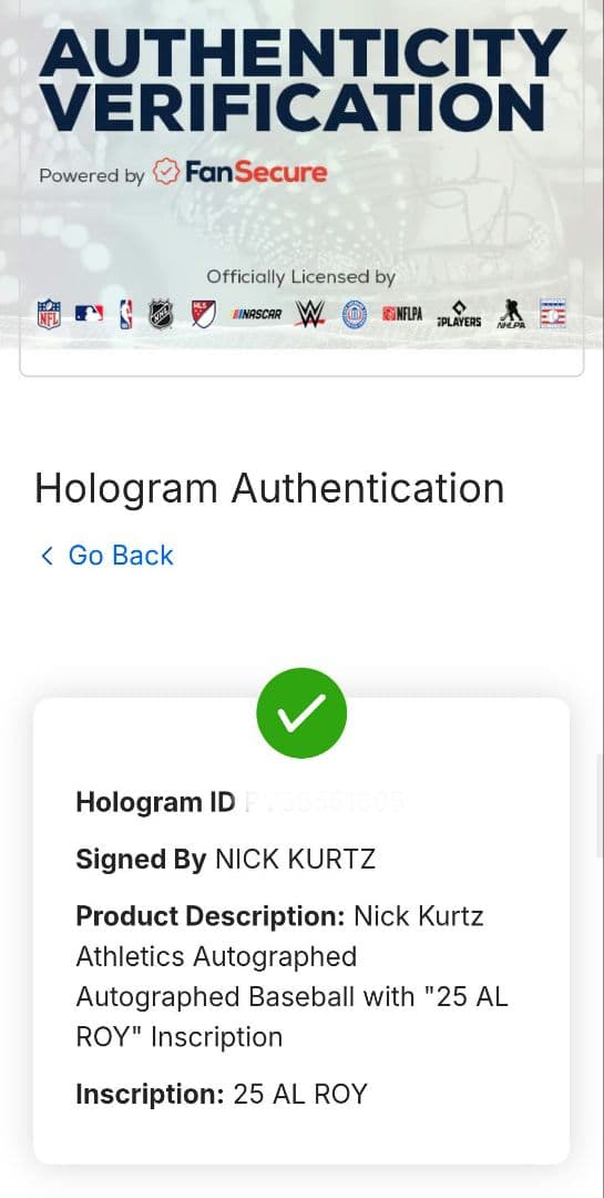 【MLB認証】Nick z ニック・カーツ／直筆サインボール／インスク