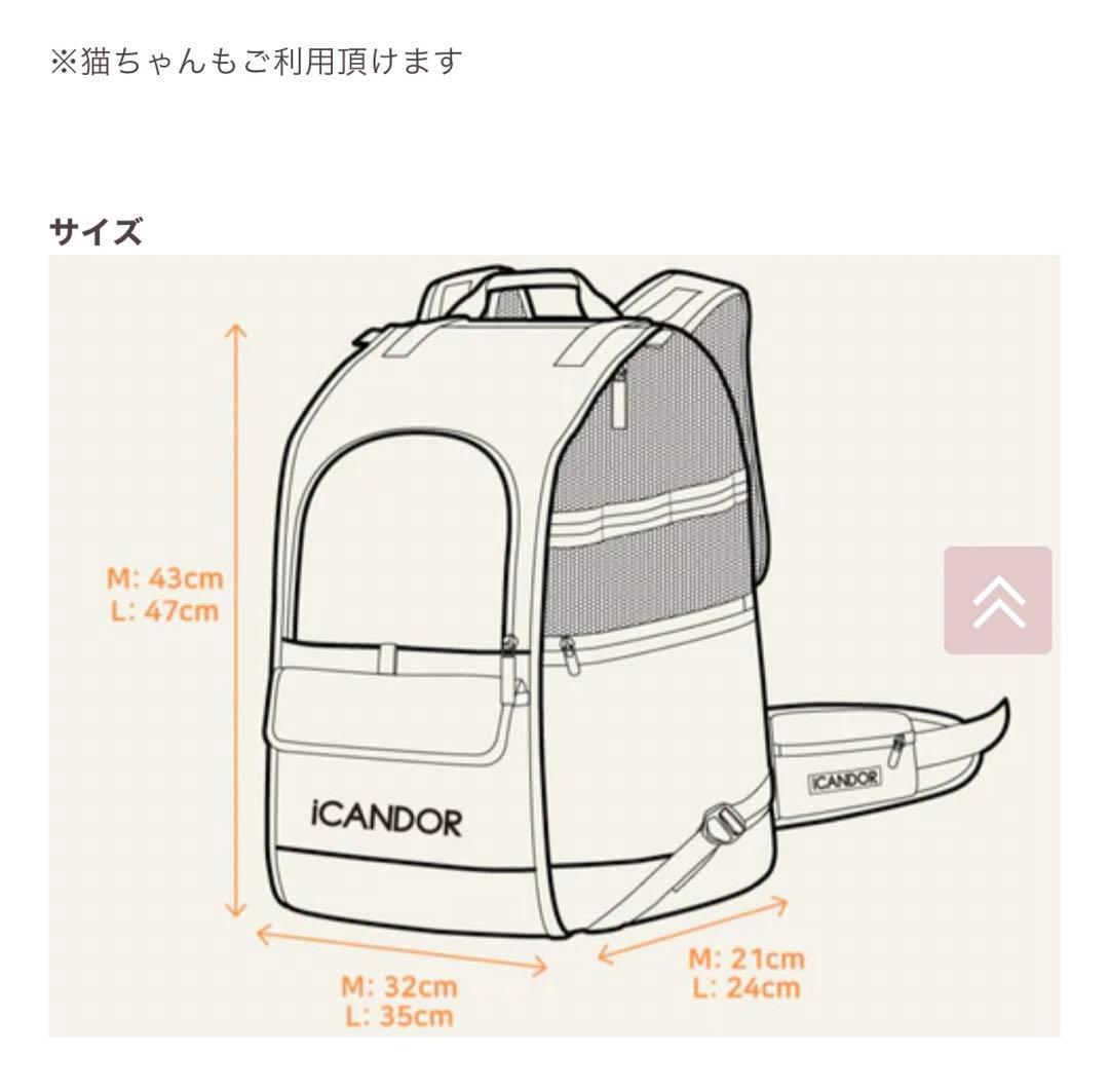 iCANDOR 多色バックパック メッシュポケット付き　Mサイズ